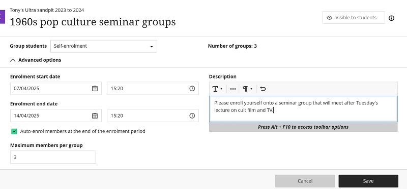Creating Groups | Leeds Beckett University